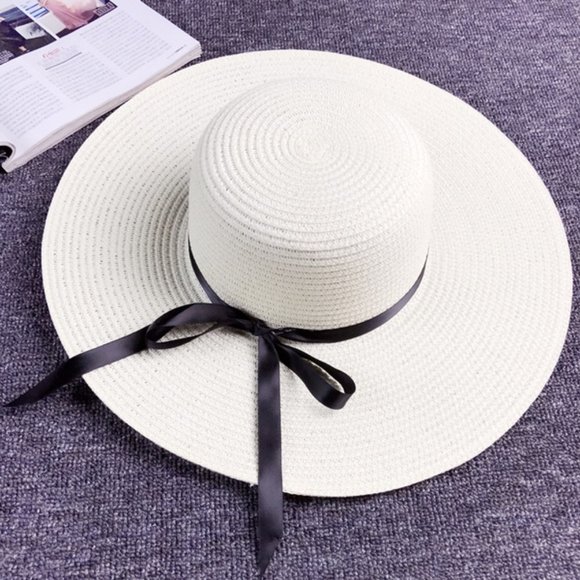 Accessories | White Extra Wide Firm Brim Sun Hat | Poshmark